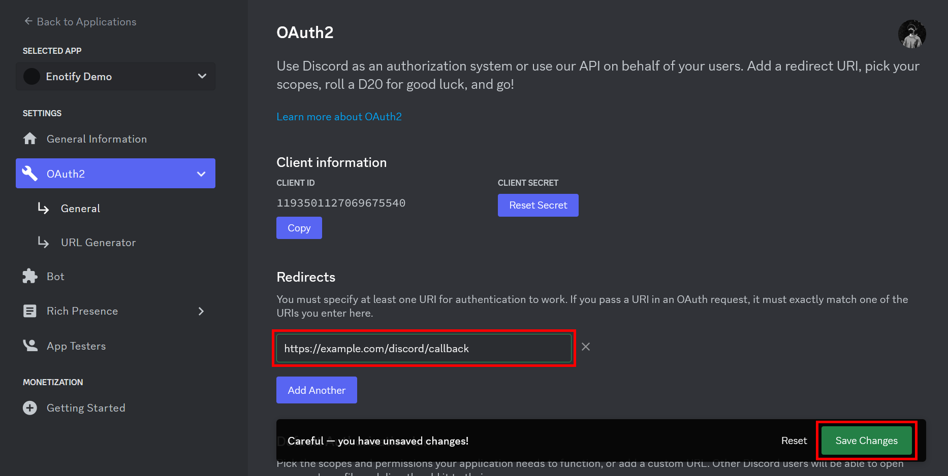 Setting up a Discord Bot | Enotify Docs